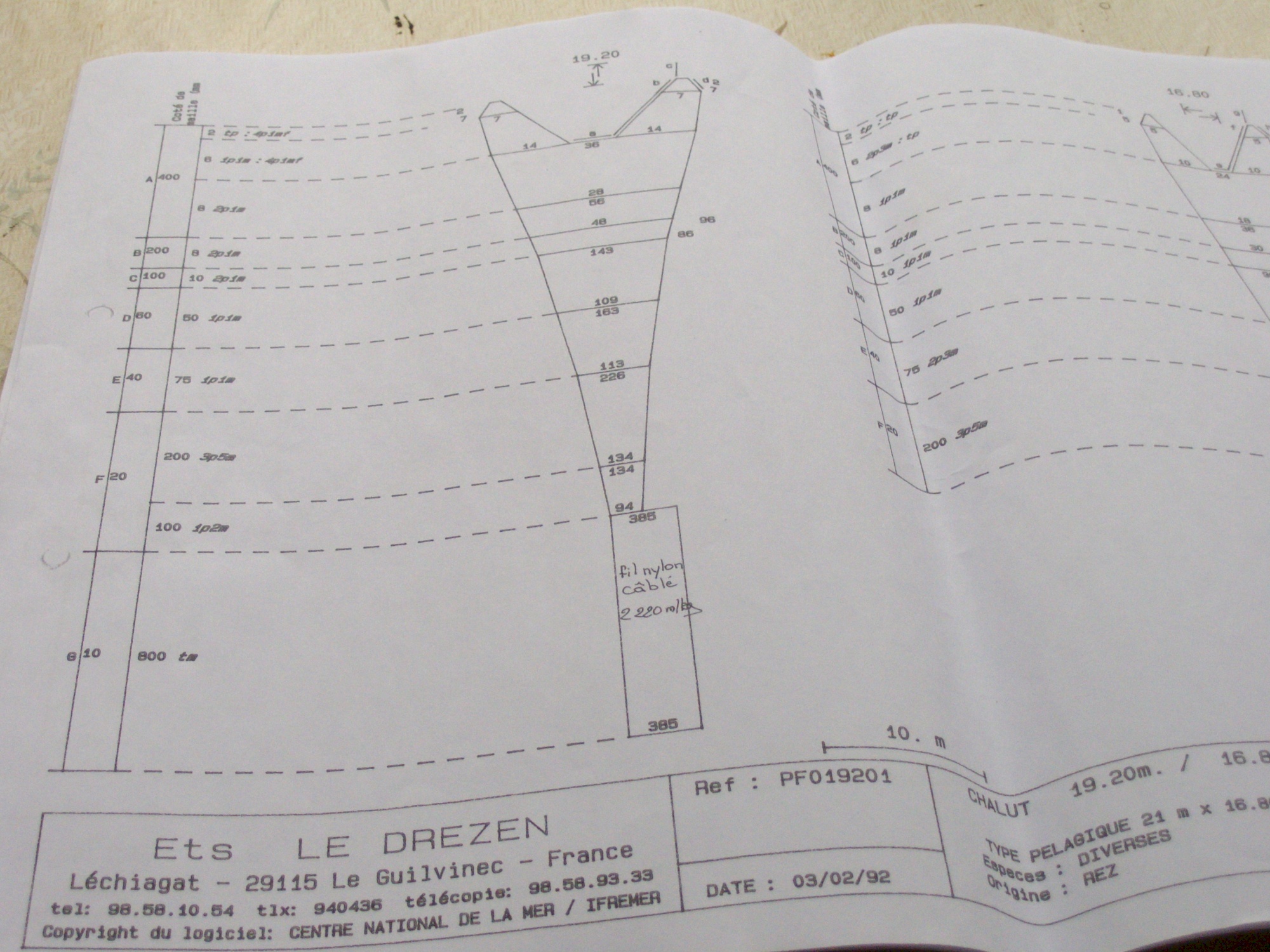chalut pélagique +panneaux - Vendu