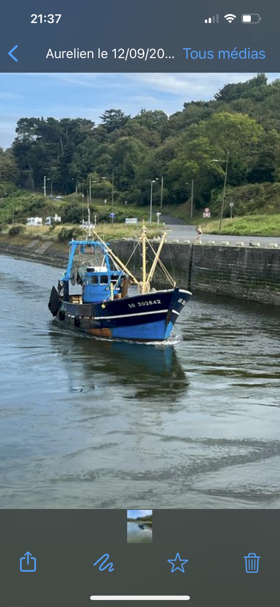 Chalutier coquiller bois