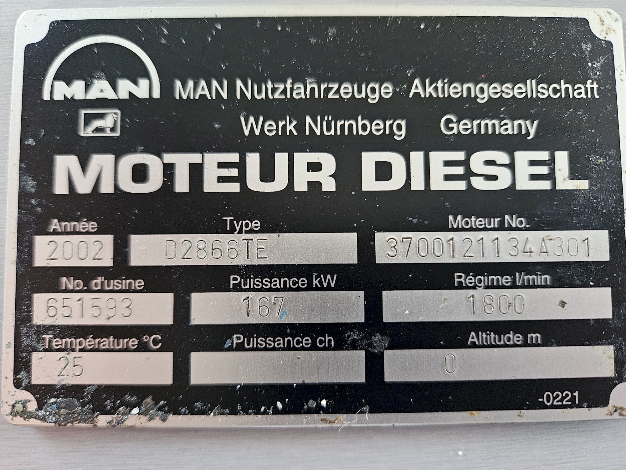 Moteur Man D2866TE